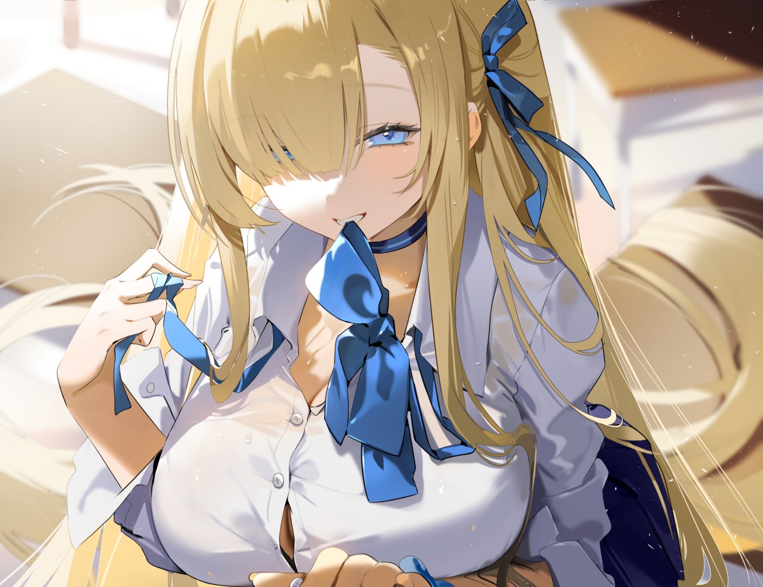 helic (7317helic) blue archive ichinose asuna bra detexted open shirt see through seifuku ...